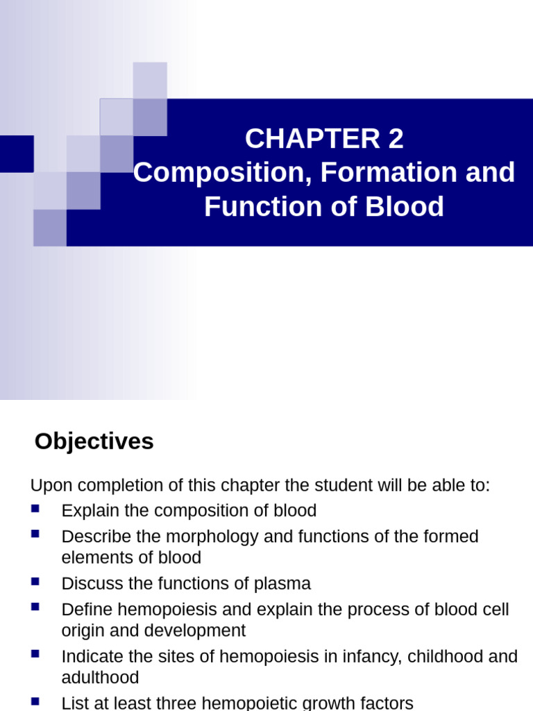 Hema I Chapter 2 - Composition, Formation & Function | PDF | Haematopoiesis | Blood