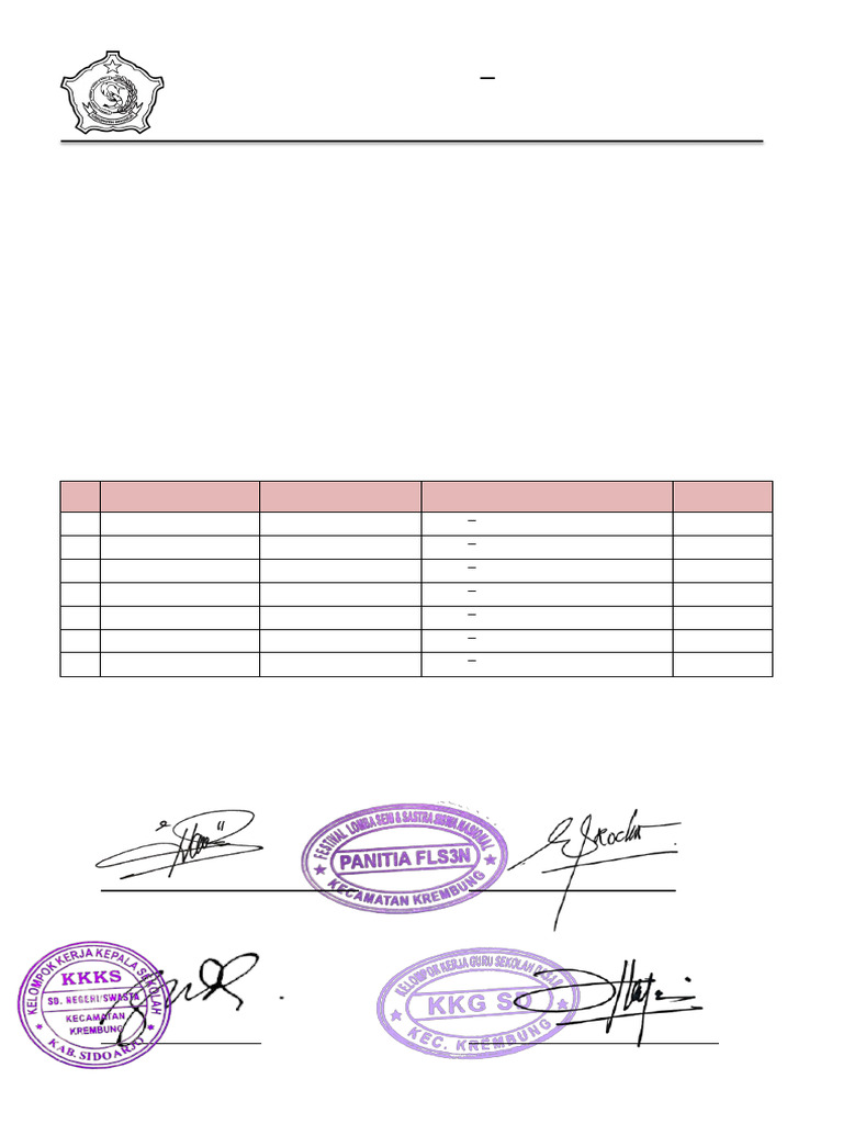 Undangan FLS3N 2025 Kecamatan Krembung | PDF