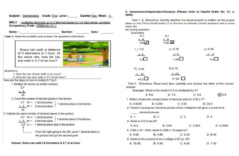 Math 5 Q2 WK 4 | PDF