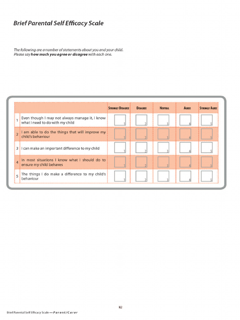 Brief Parental Self Efficacy Scale | PDF