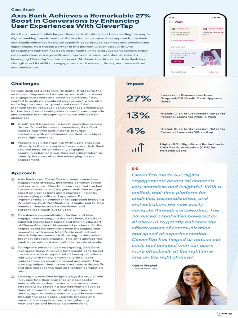 Axis Bank CleverTap Case Study 2025 | PDF | Banks | Information Technology