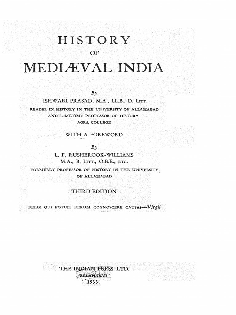 Medieval India - Ishwari Prasad | PDF