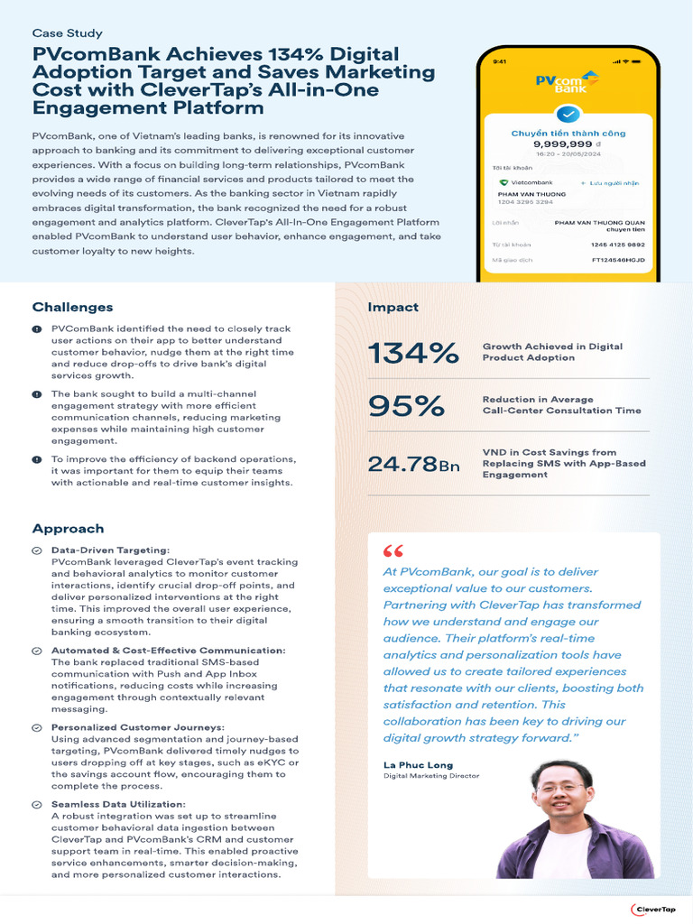 PVcomBank CleverTap Case Study 2025 | PDF | Marketing | Customer Relationship Management