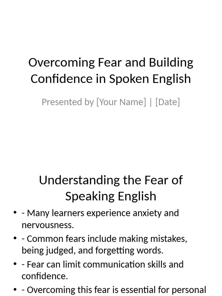 Overcoming Fear Building Confidence New | PDF