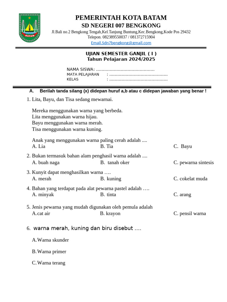Sas Seni Rupa S1 KLS 2 | PDF