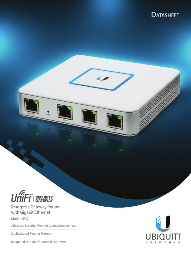 unifi-usg-security-gateway-document | PDF | Computer Network | Wireless Lan