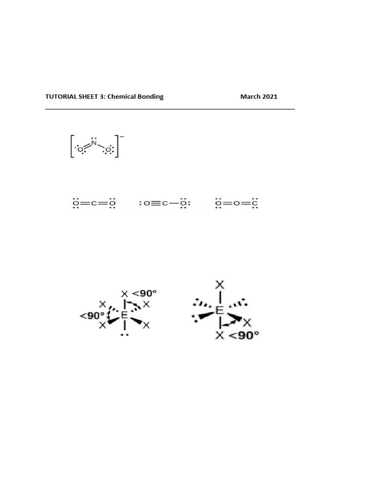 Tutorial Sheet 4 Chemical Bonding | PDF