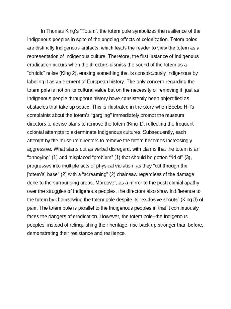 Resilience in King's "Totem" Symbolism | PDF