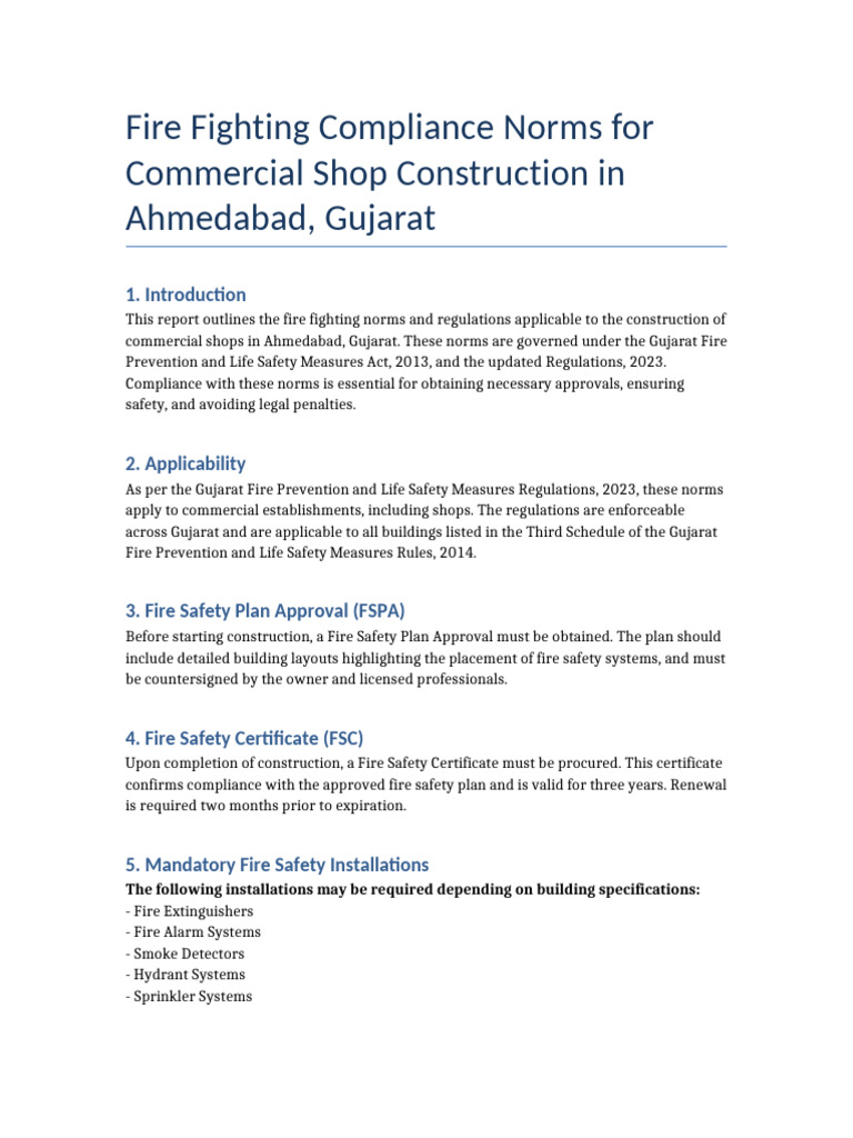 Fire Safety Compliance for Shops in Ahmedabad | PDF | Fire Safety ...