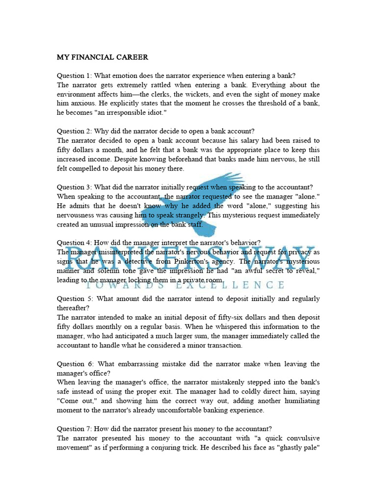 MY FINANCIAL CAREER | PDF | Anxiety | Social Anxiety