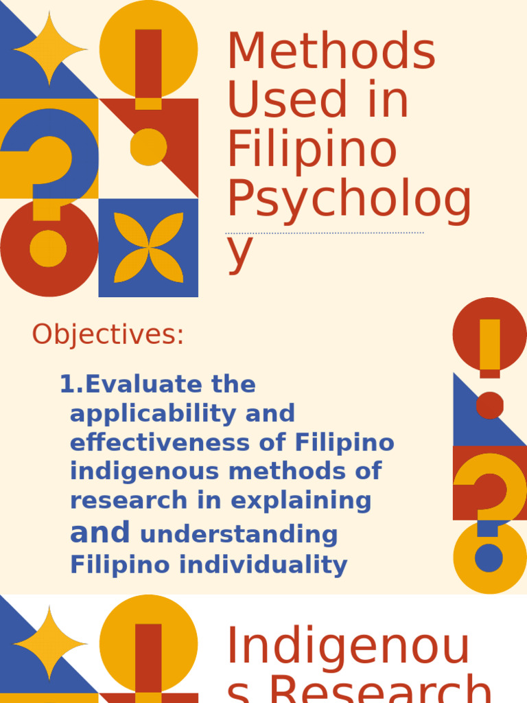 Methods Used in Filipino Psychology | PDF | Behavioural Sciences ...