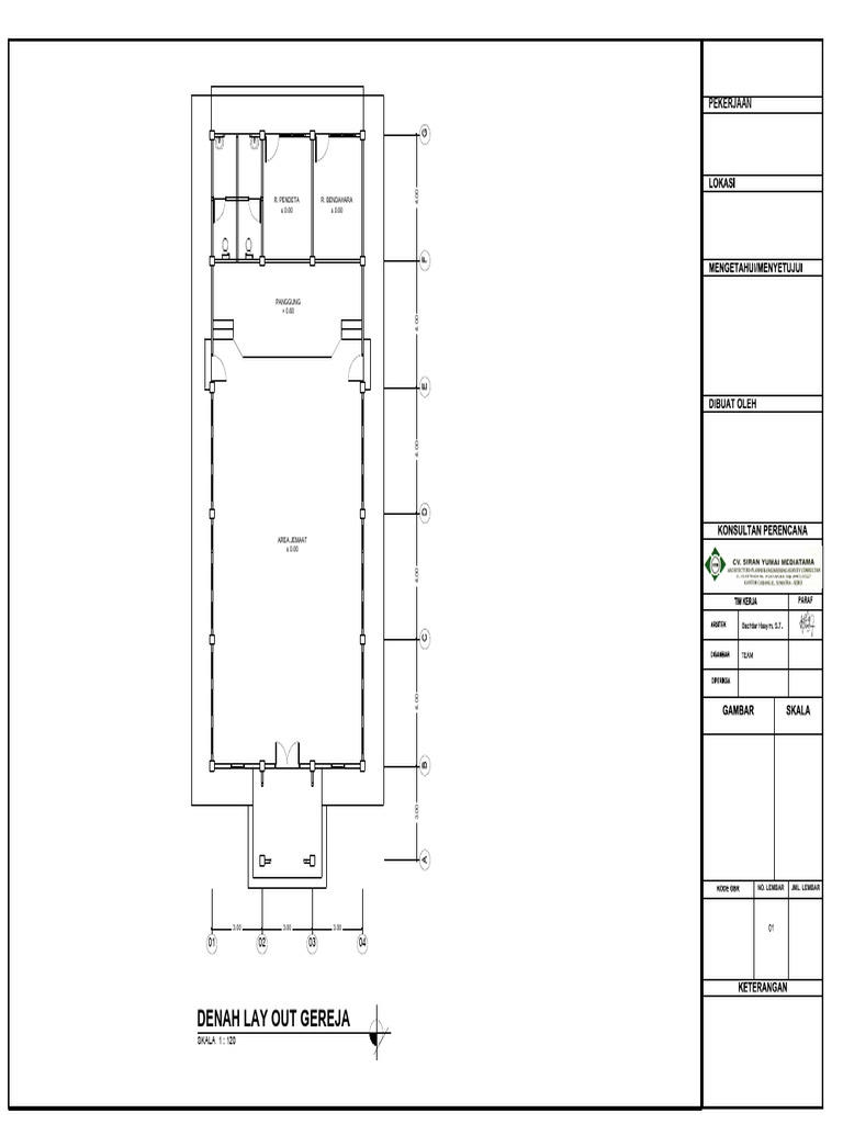 Denah Layout Gereja dan Tampak Arsitektur | PDF