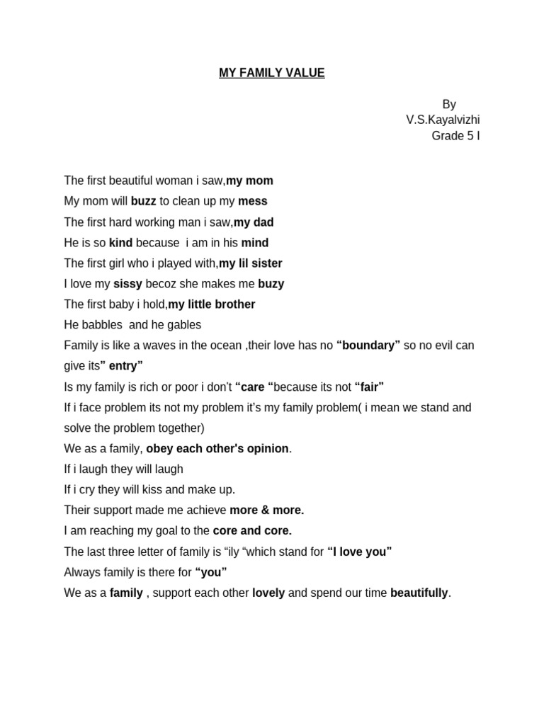 Family Values-Kayal 5 I | PDF