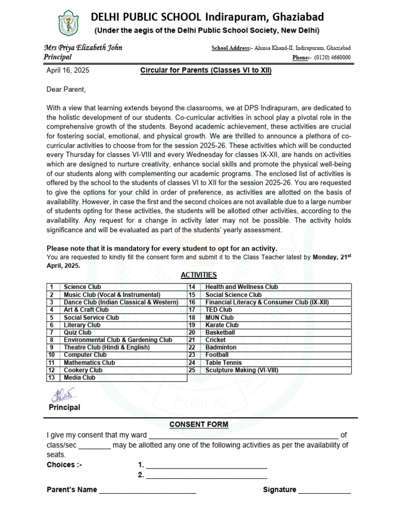 Activities Circular Session 2526 | PDF | Learning | Behavior Modification