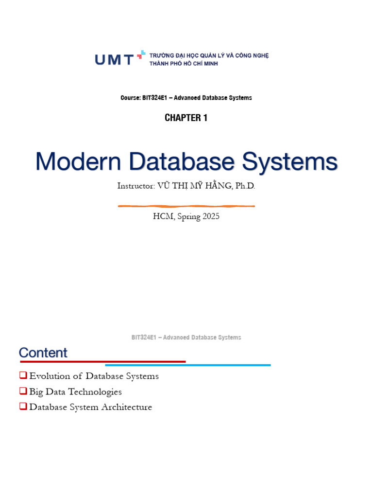 Chapter 1 - Modern DB System | PDF | Databases | Data Warehouse