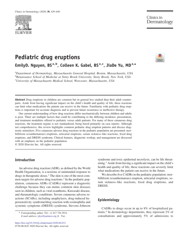 Pediatric drug eruptions | PDF | Allergy | Medicine