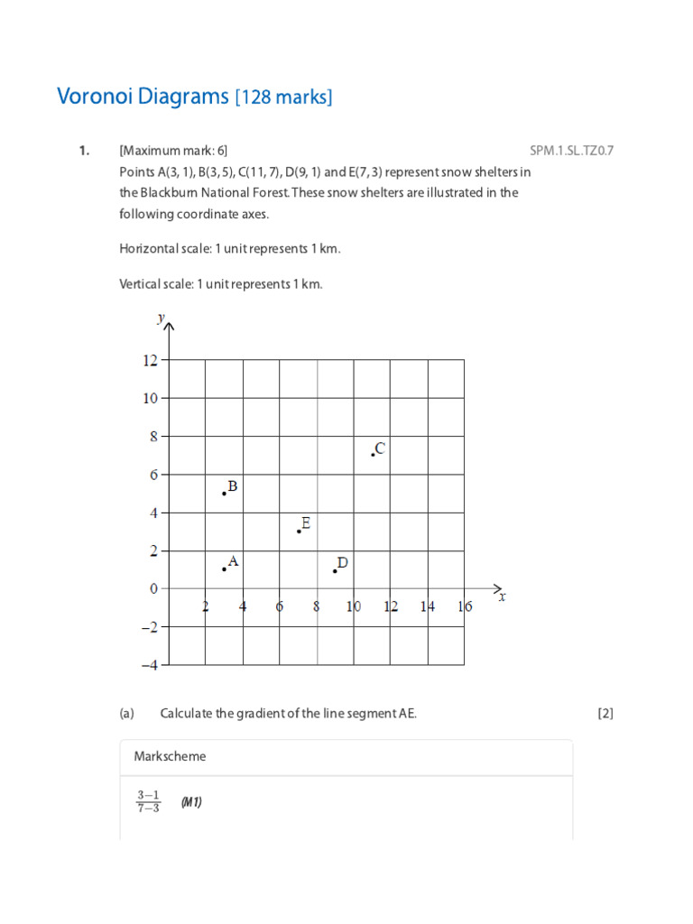 Voronoi-Diagrams-IB-Question Markscheme | PDF | Perpendicular ...