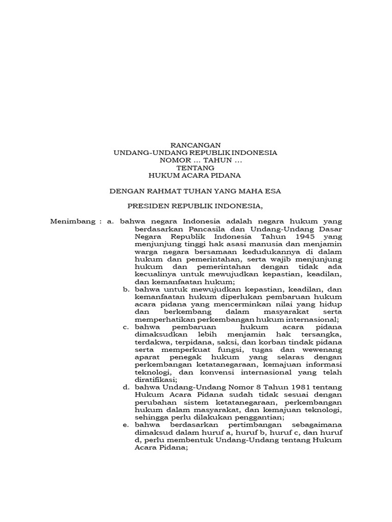 FINAL DRAFT RUU KUHAP - 3 Maret 2025 | PDF