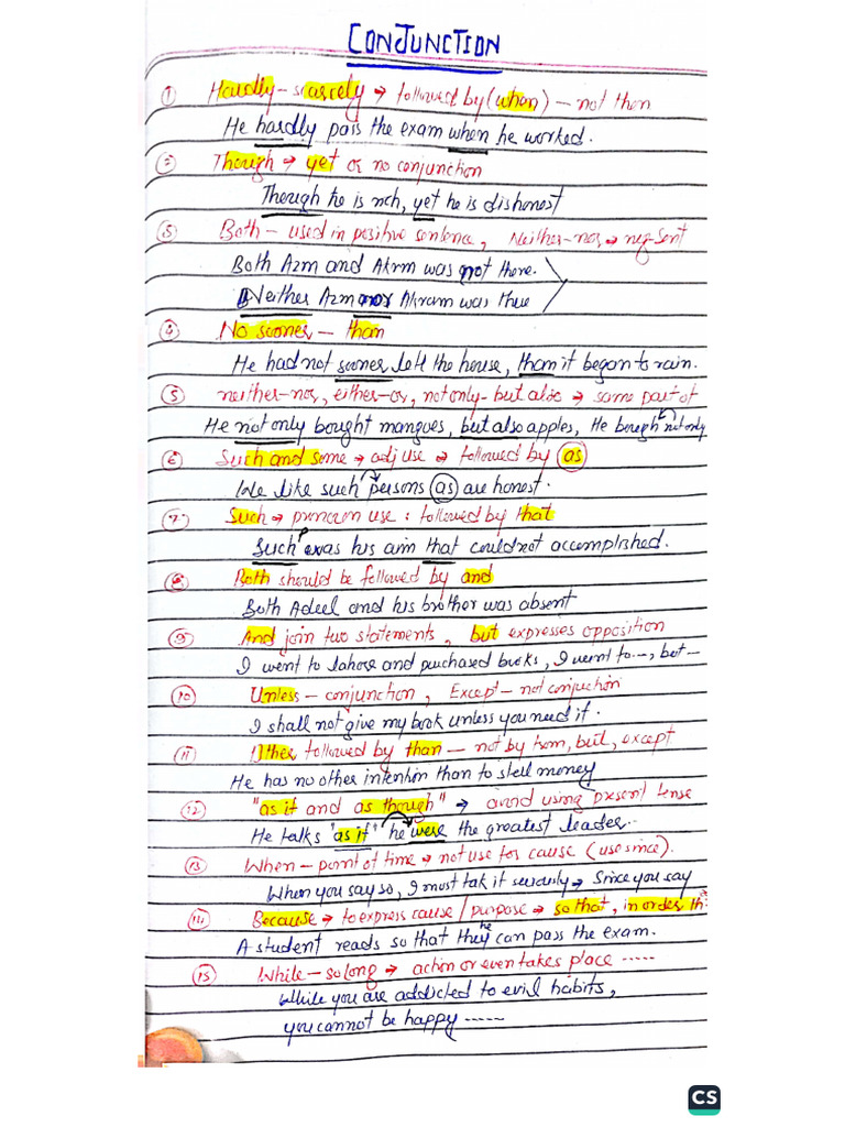 My Grammer (Conjunction) Notes PDF | PDF