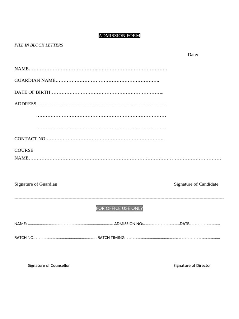course application form | PDF