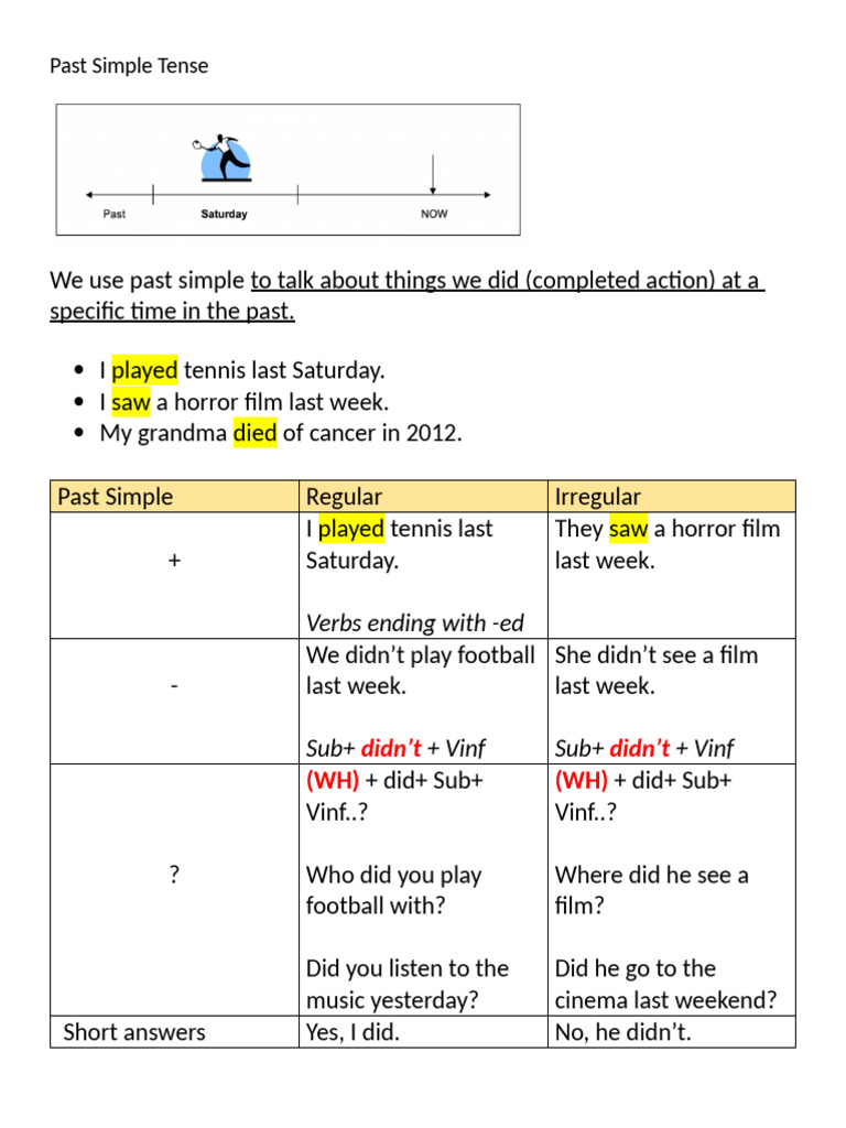 Past Simple Tense - Movers | PDF