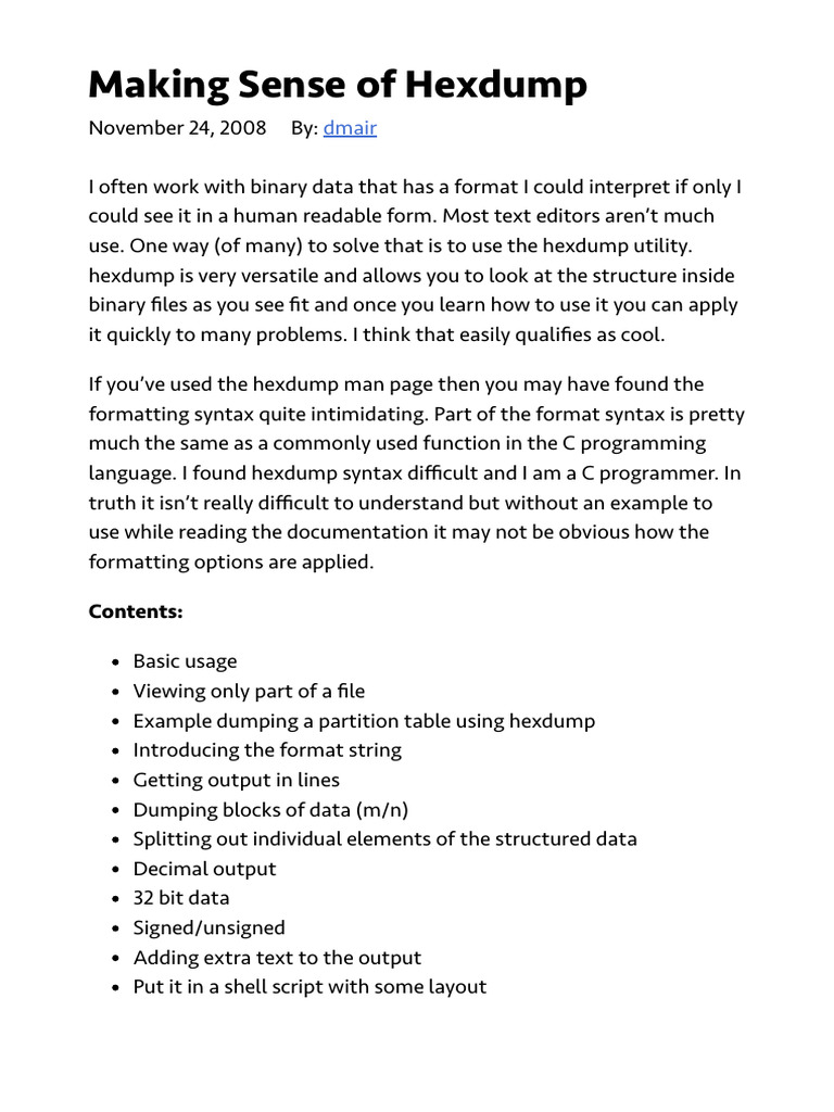 Making Sense of Hexdump - SUSE Communities | PDF | Computer Data | Computer Science