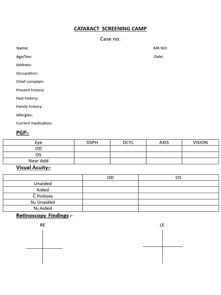 Cataract Screening Camp | PDF