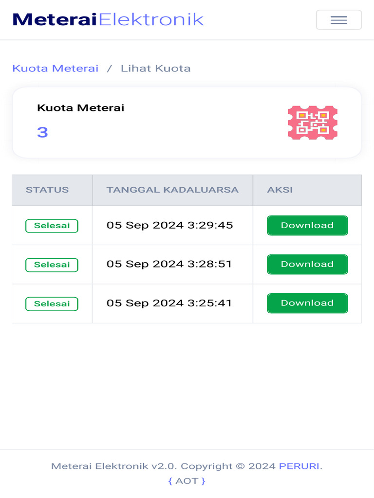 Meterai Elektronik - Lihat Kuota | PDF