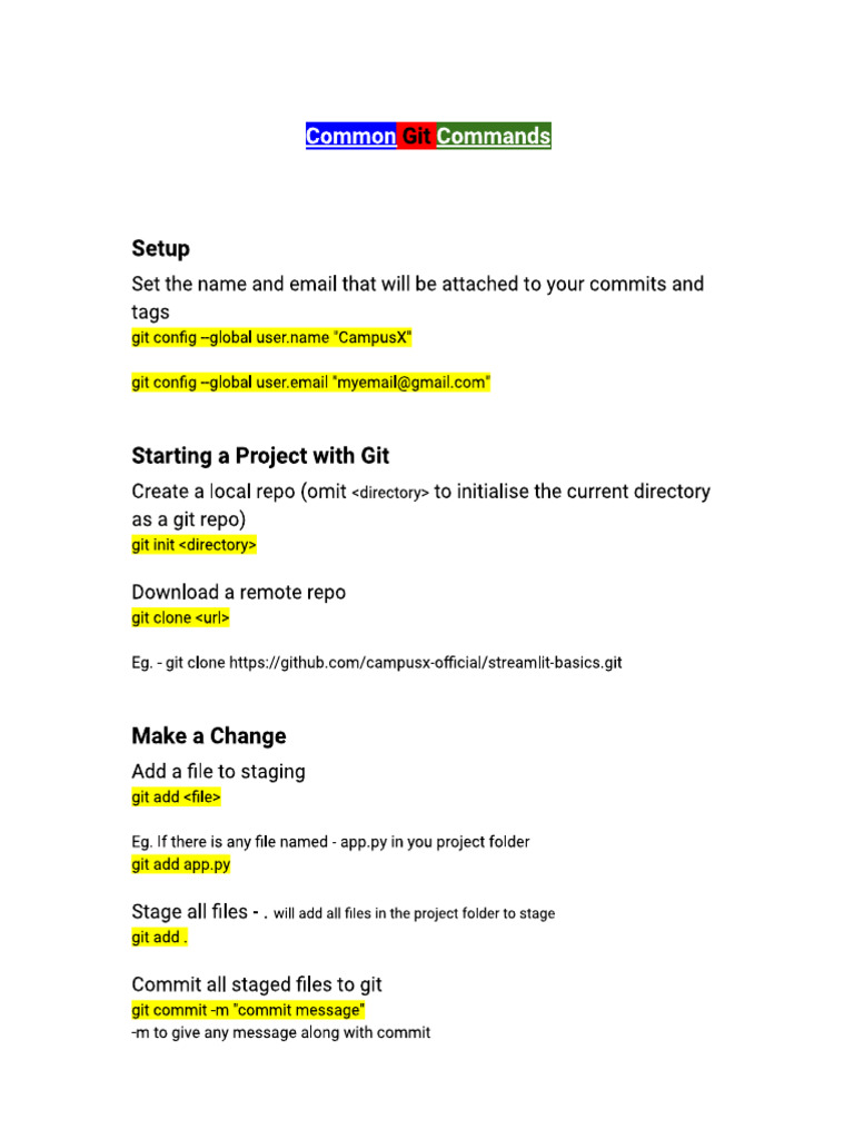 101. Git Commands | PDF