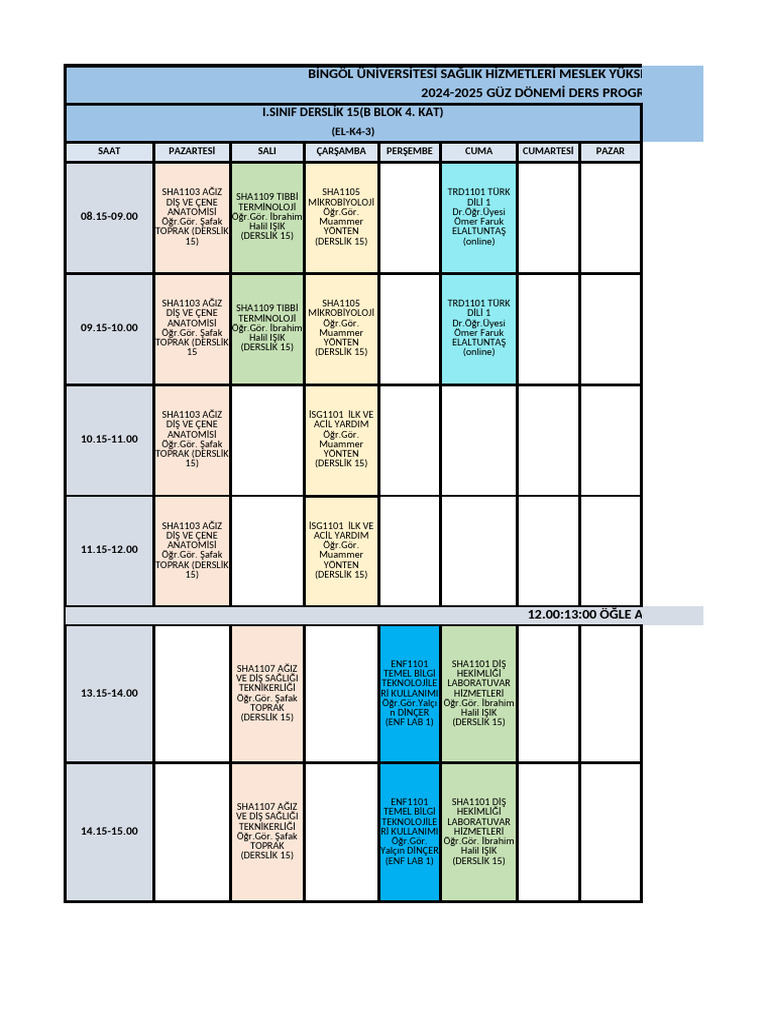 Agiz Ve Dis Sagligi Ders Programi | PDF