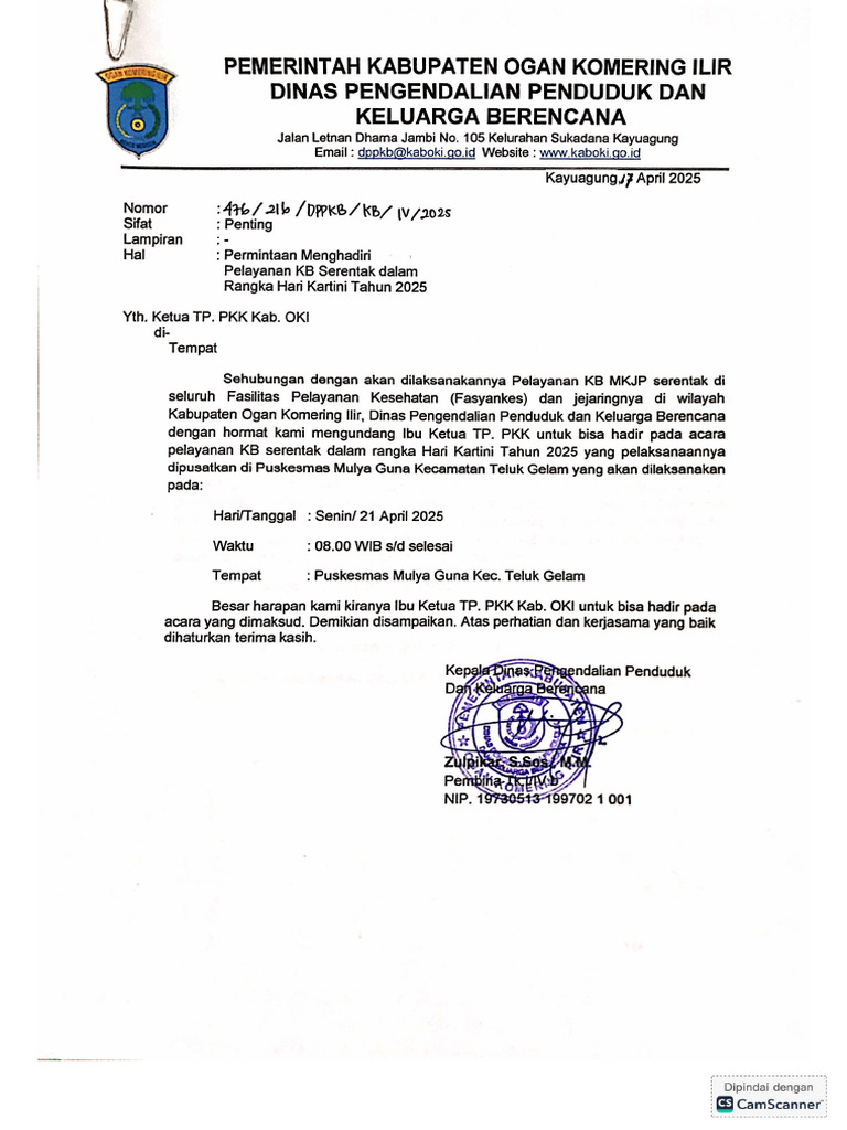 Undangan TP - PKK Hari Kartini | PDF