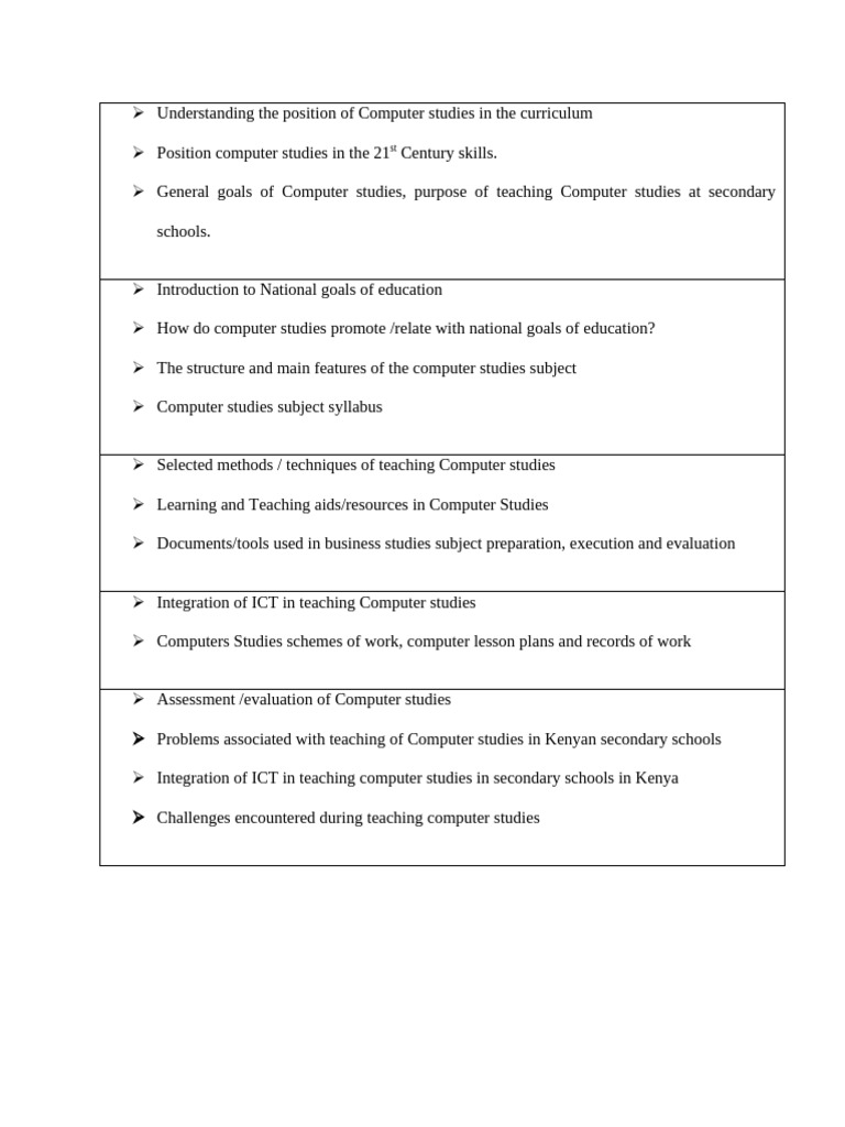 Summary of Course Outline | PDF