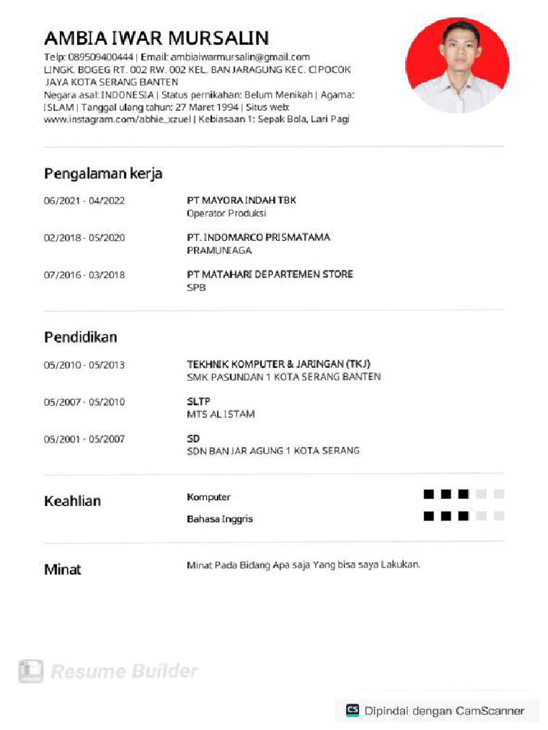 CV LAMARAN 2024-Compressed | PDF