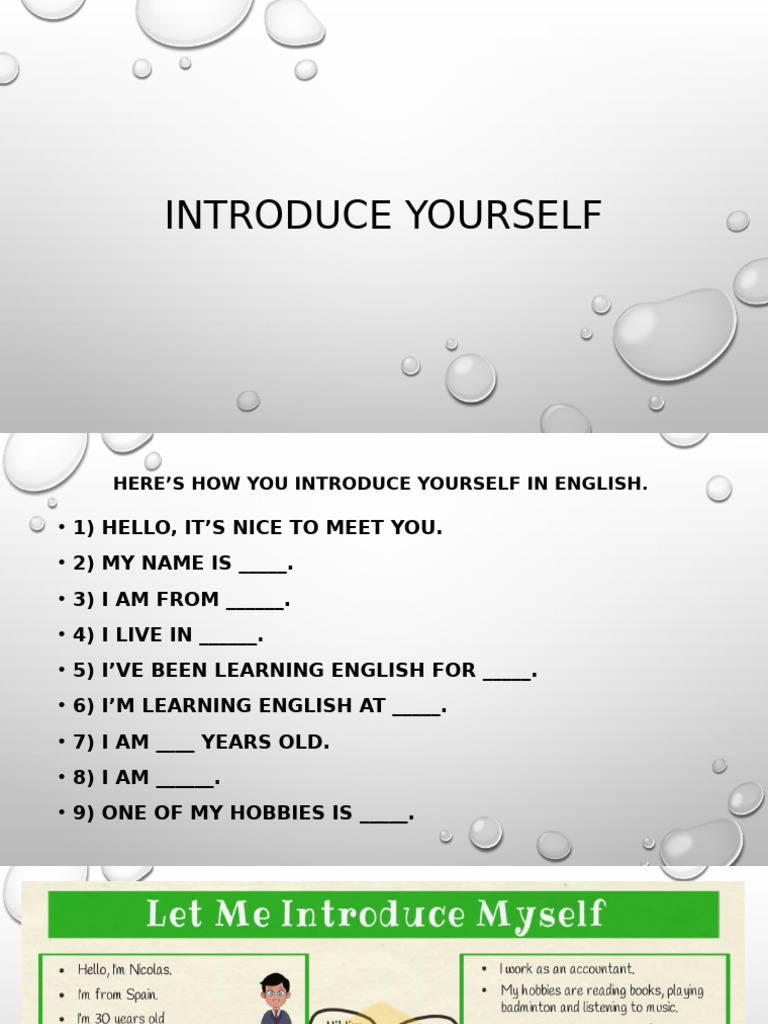 Introduce Yourself | PDF