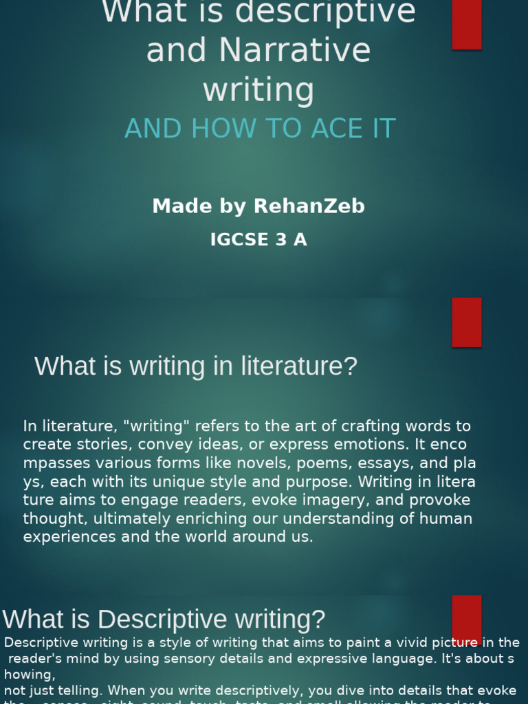 What Is Descriptive and Narrative Writing | PDF | Narrative | Essays