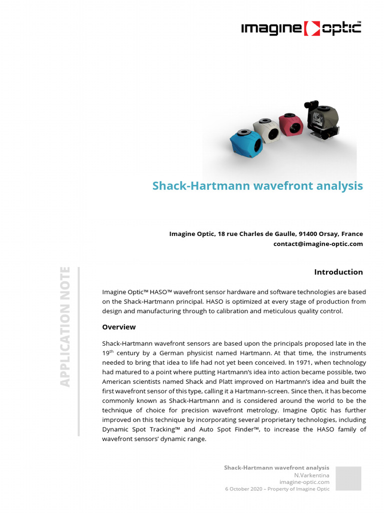 M-APP-Shack-Hartmann-wavefront-analysis (Broshure) | PDF | Optics | Electromagnetic Radiation