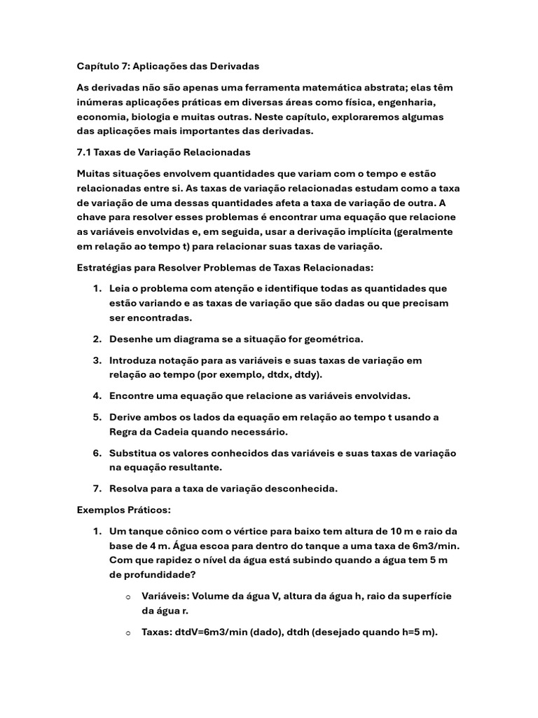 Desvendando o Mundo das Derivadas-Capítulo 7 | PDF | Matemática ...