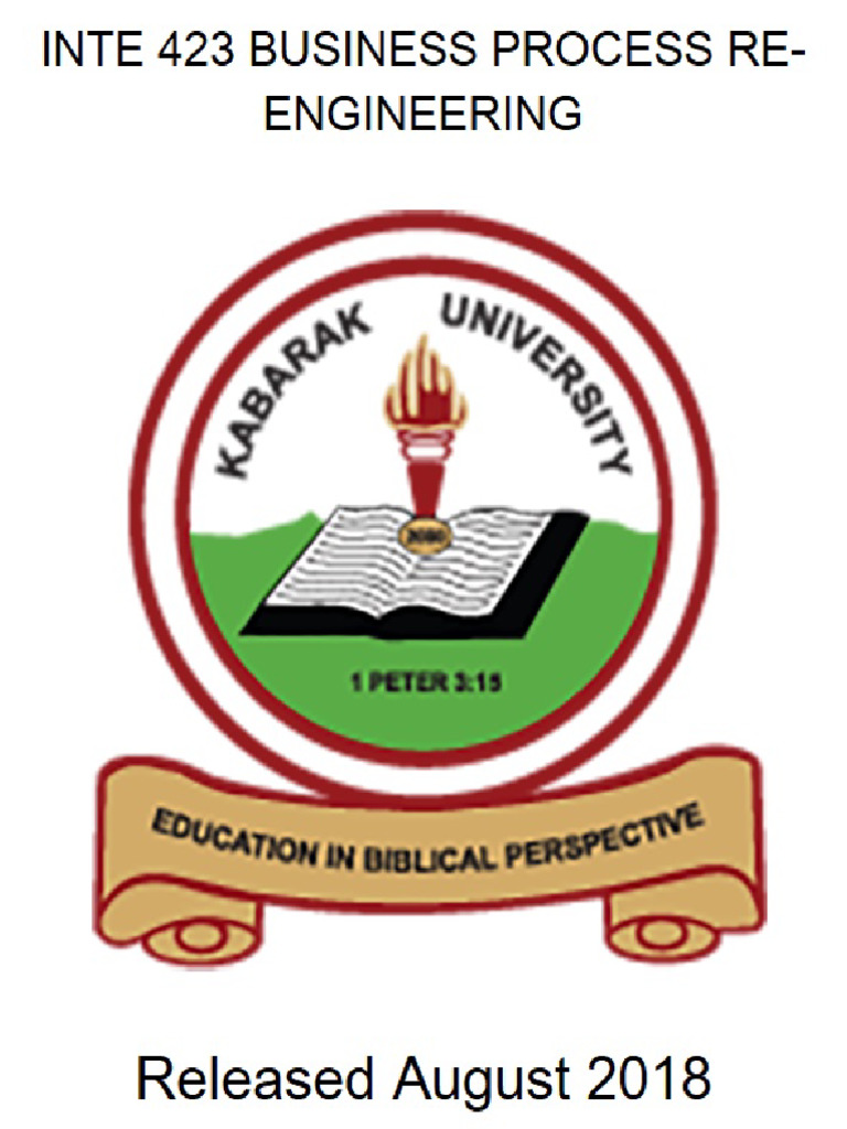 INTE 423 BUSINESS PROCESS RE-ENGINEERING - kabarak university | PDF | Business | Business Economics