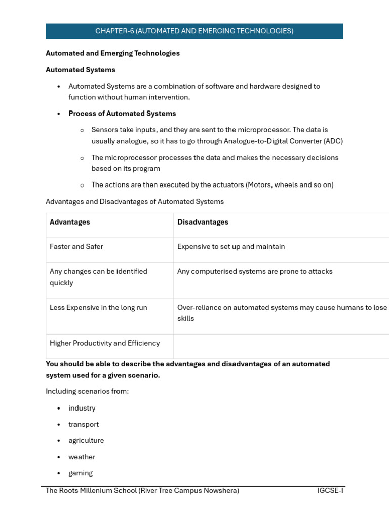 Automated and Emerging Technologies Notes | PDF | Artificial ...