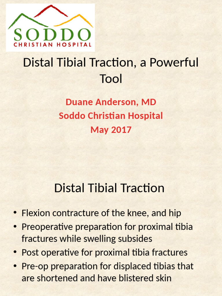 Distal Tibial Traction | PDF | Knee | Hip