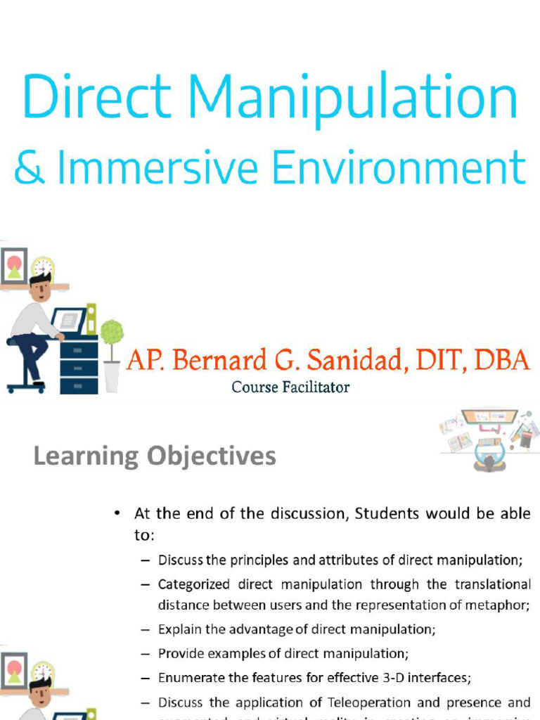 IT 2622 - WEEK 12 - DIRECT MANIPULATION AND IMMERSIVE ENVIRONMENT | PDF