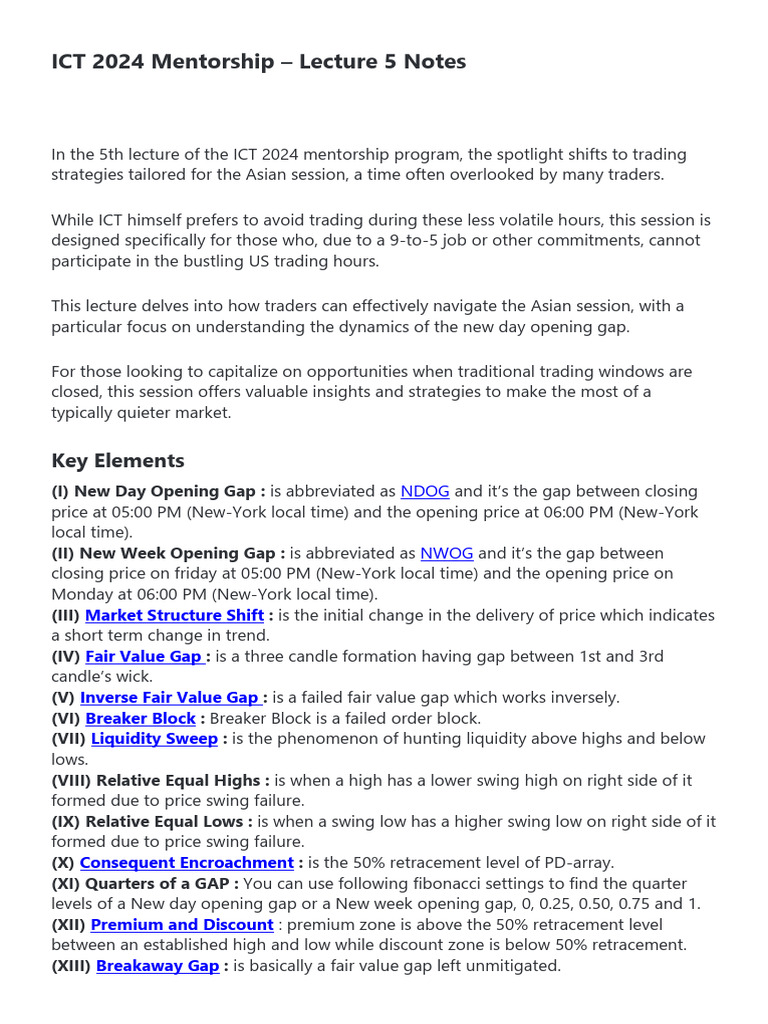 ICT 2024 Mentorship Lecture 5 Notes PDF Download | PDF | Market ...