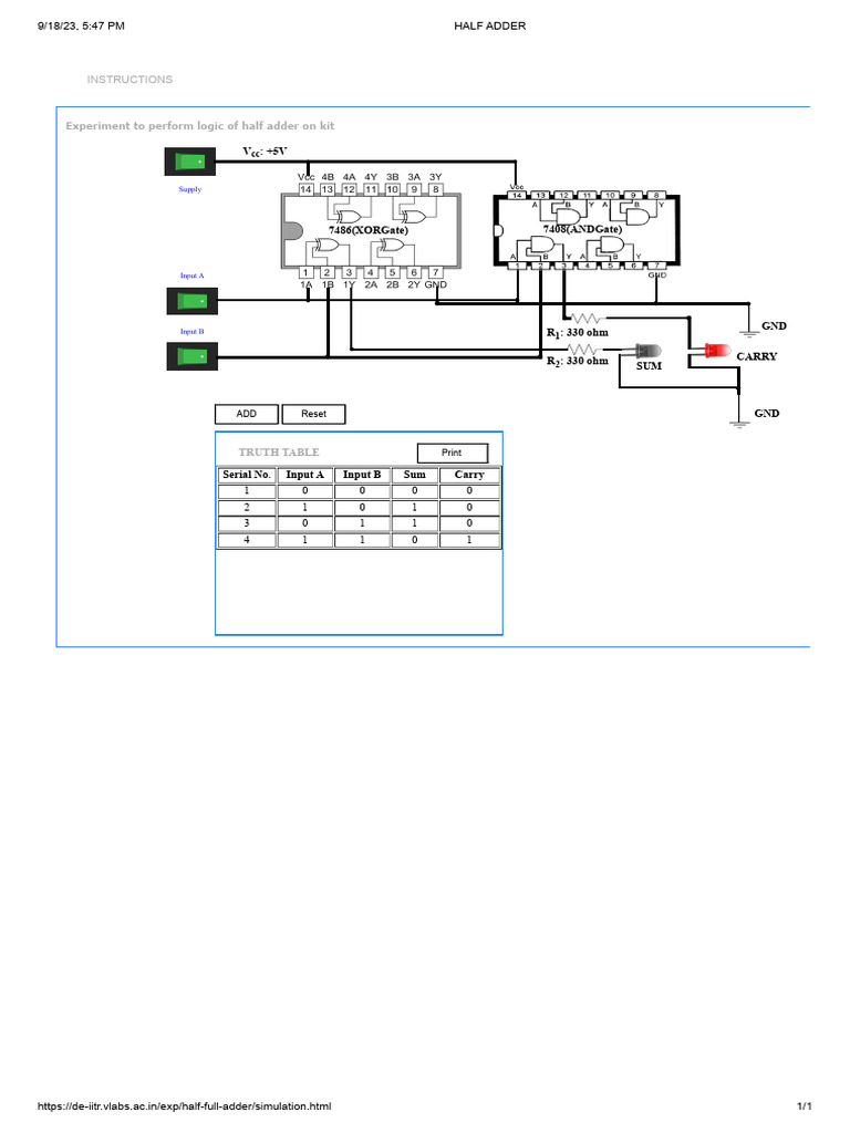 Half Adder | PDF