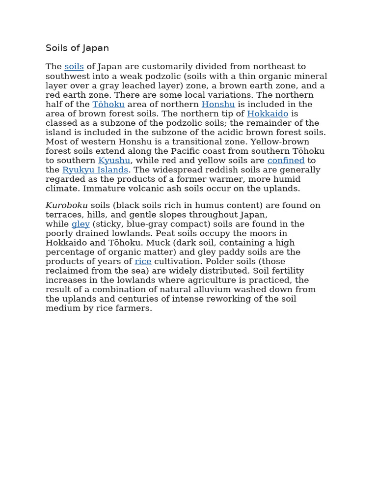 Drainage and Soils of Japan | PDF