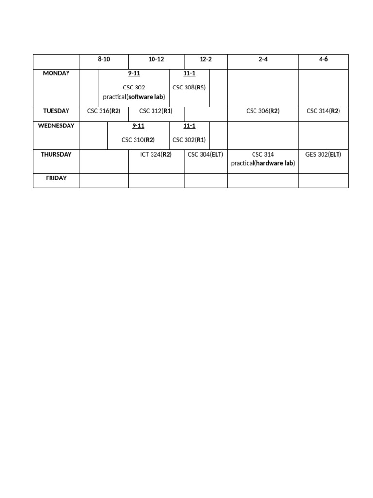 2nd Semester Timetable-1 | PDF