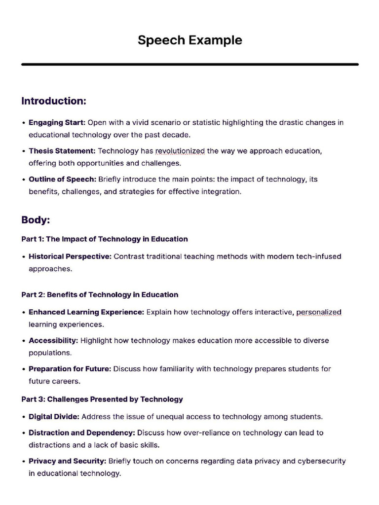 Speech Example | PDF
