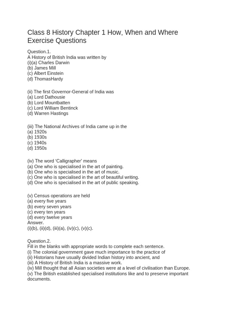 Class 8 History Chapter 1 How hk (1) | PDF | British Raj | British Empire