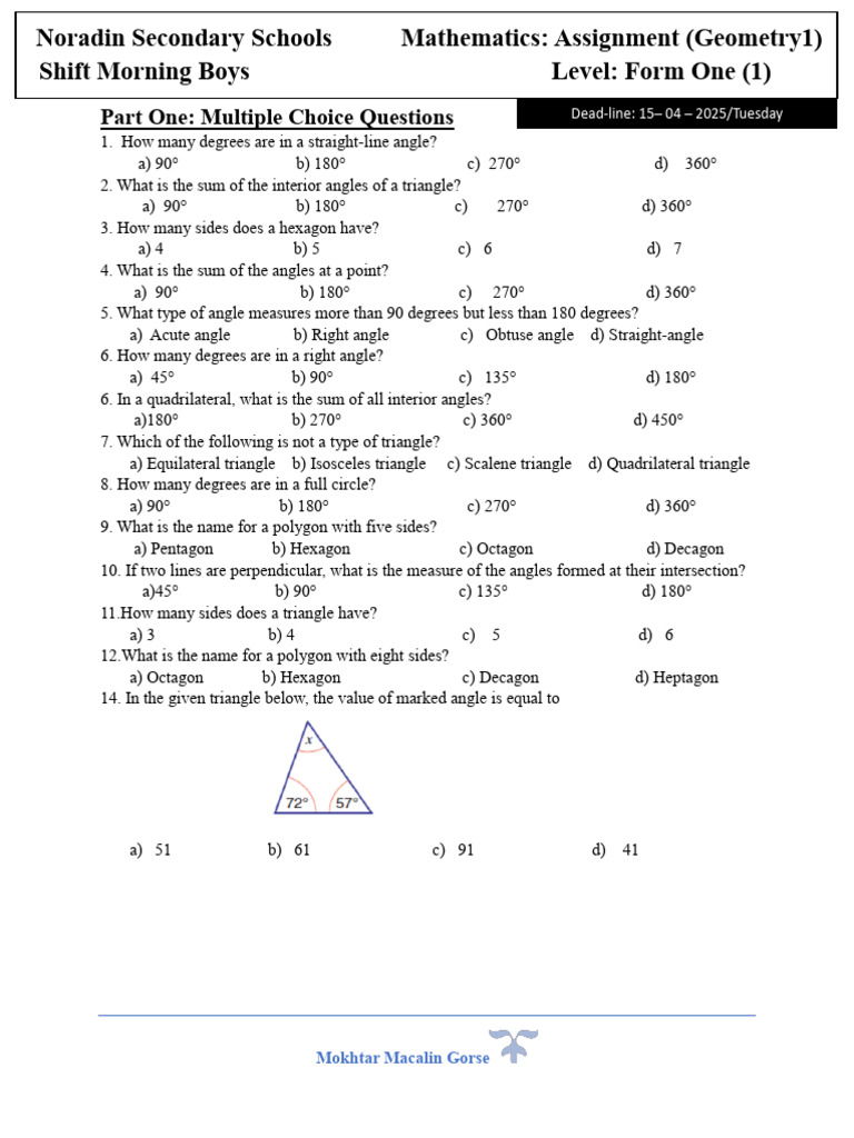 Geomtry 2025 Update Assignment | PDF | Triangle | Elementary Geometry