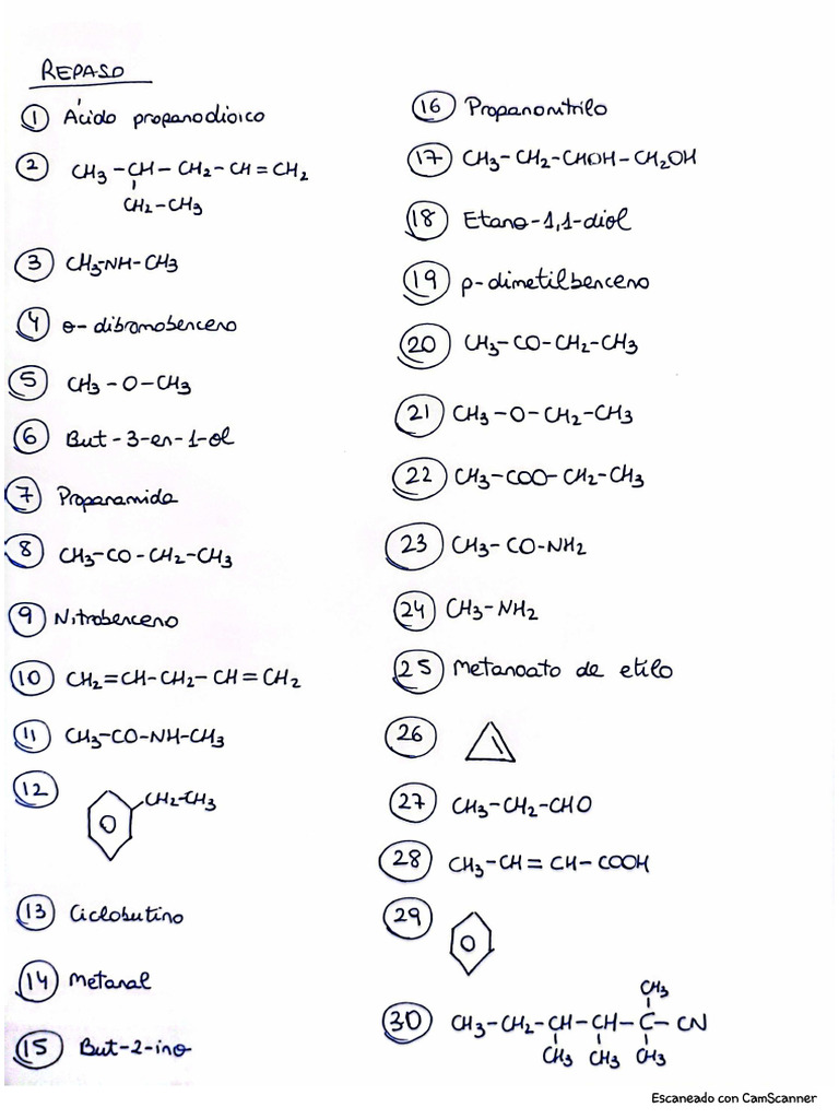 REPASO FORMULACIÓN ORGANICA 3 | PDF