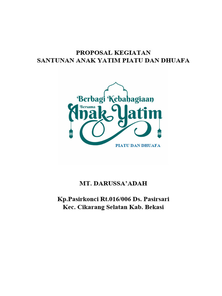 Proposal Santunan Anak Yatim 2025 | PDF